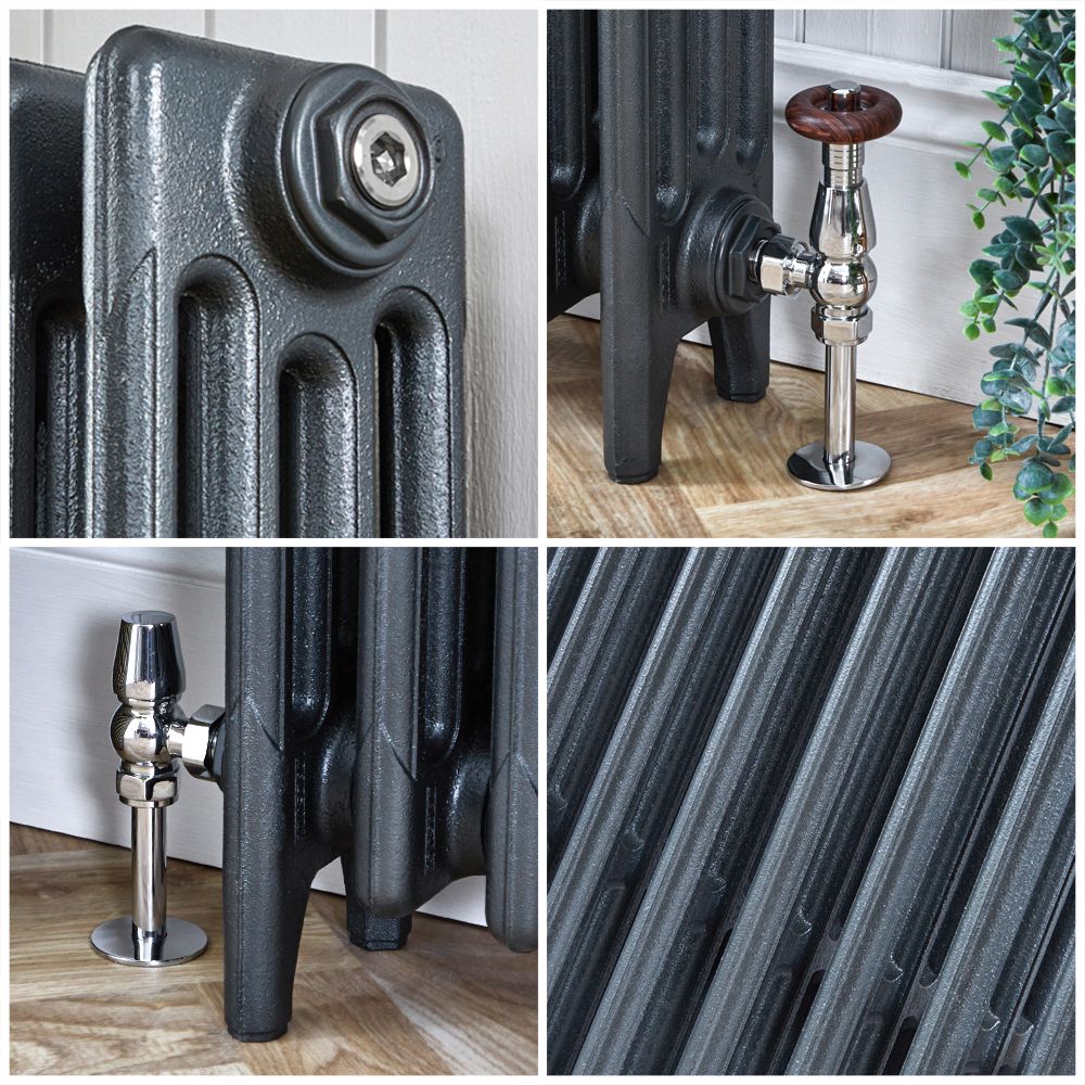 Milano Mercury - 4 Column Cast Iron Radiator - 360mm Tall - Antique ...