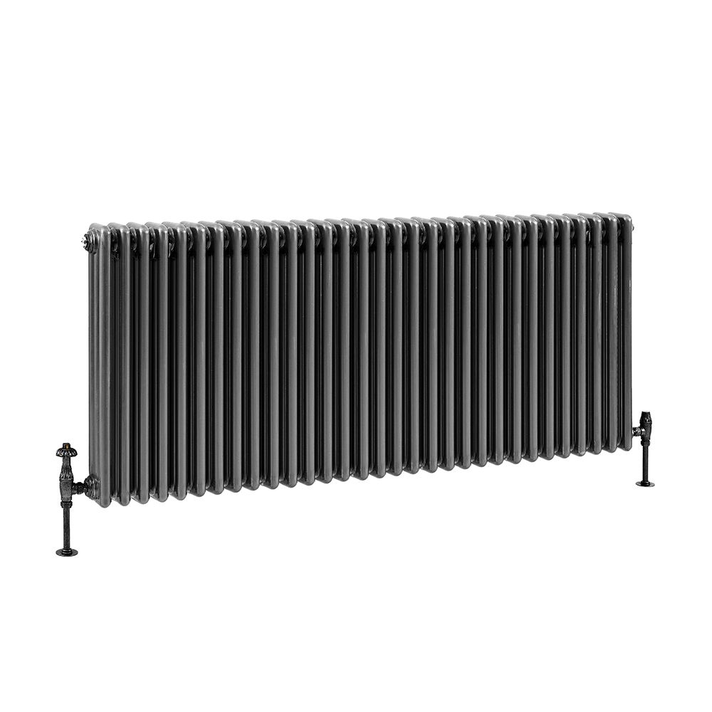 Milano Windsor - Pewter Horizontal Traditional Column Radiator - Triple ...