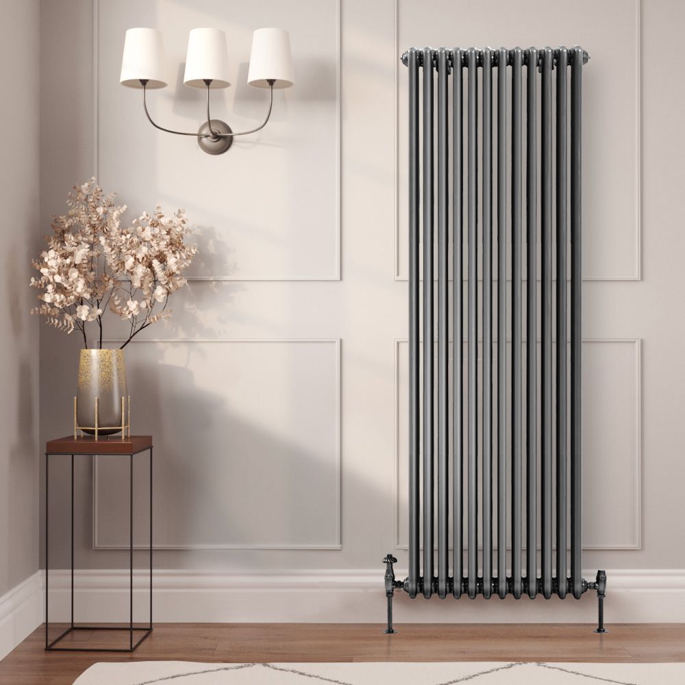 Milano Windsor - Pewter 1800mm Vertical Traditional Column Radiator ...