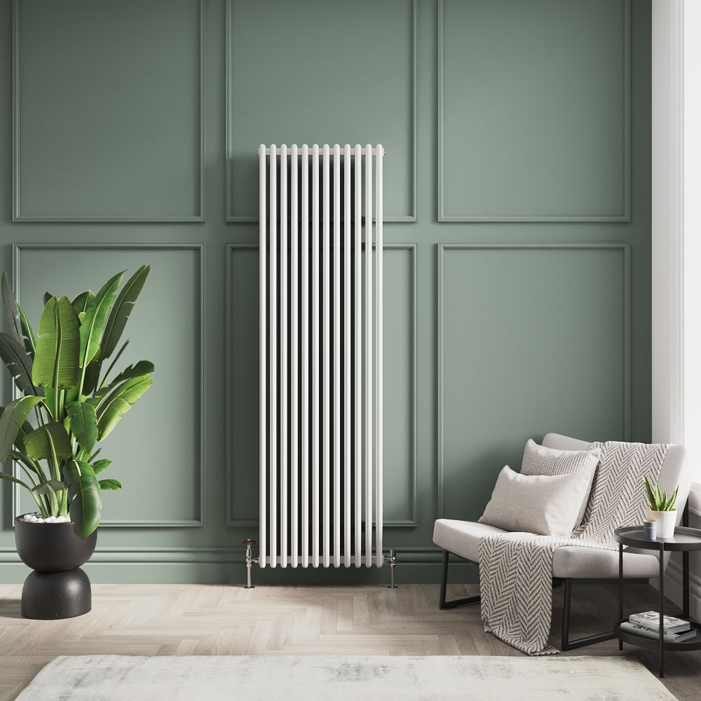 Milano Esme - White Vertical Aluminium Traditional Double Column ...
