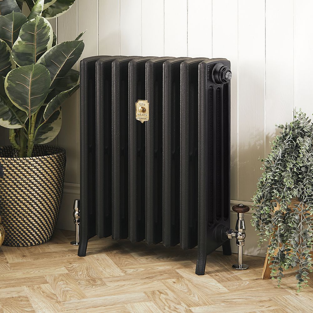Milano Isabel - 4 Column Cast Iron Radiator - 760mm Tall - Slate Black ...