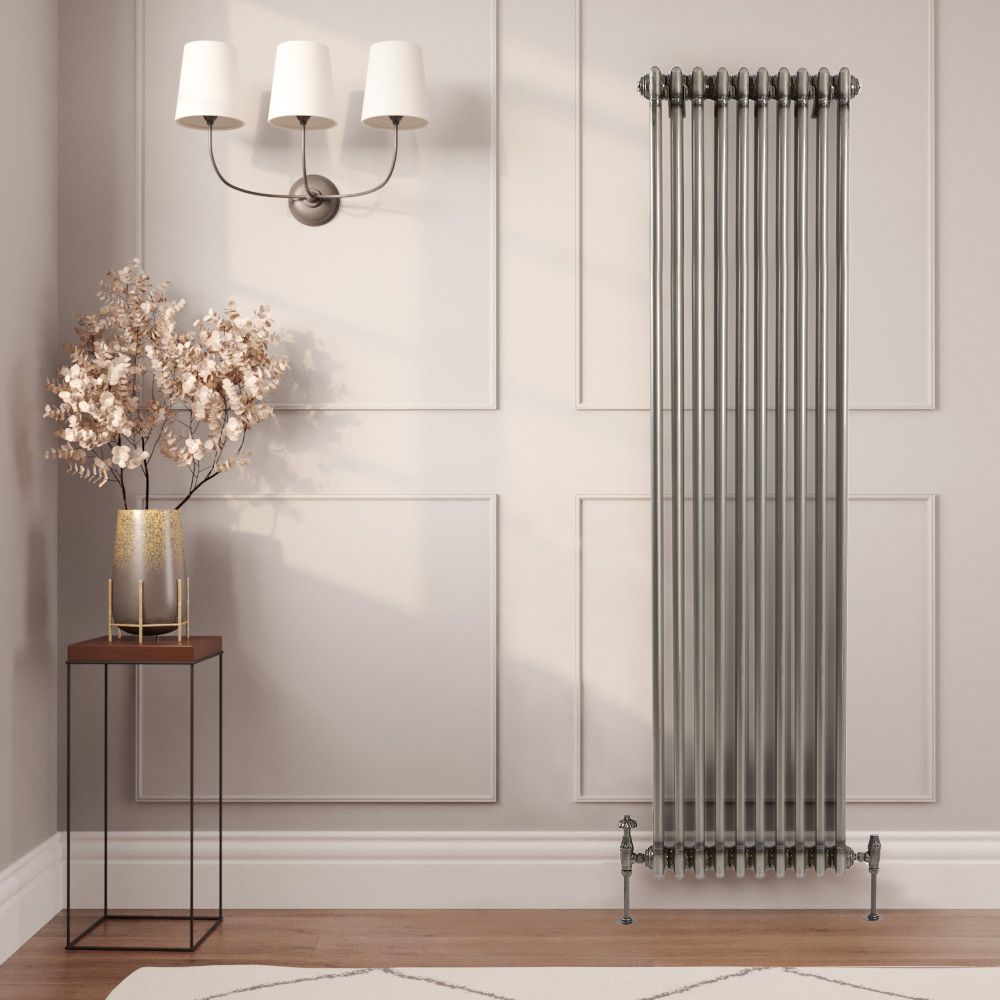 Milano Windsor - Lacquered Raw Metal Traditional Vertical Triple Column ...