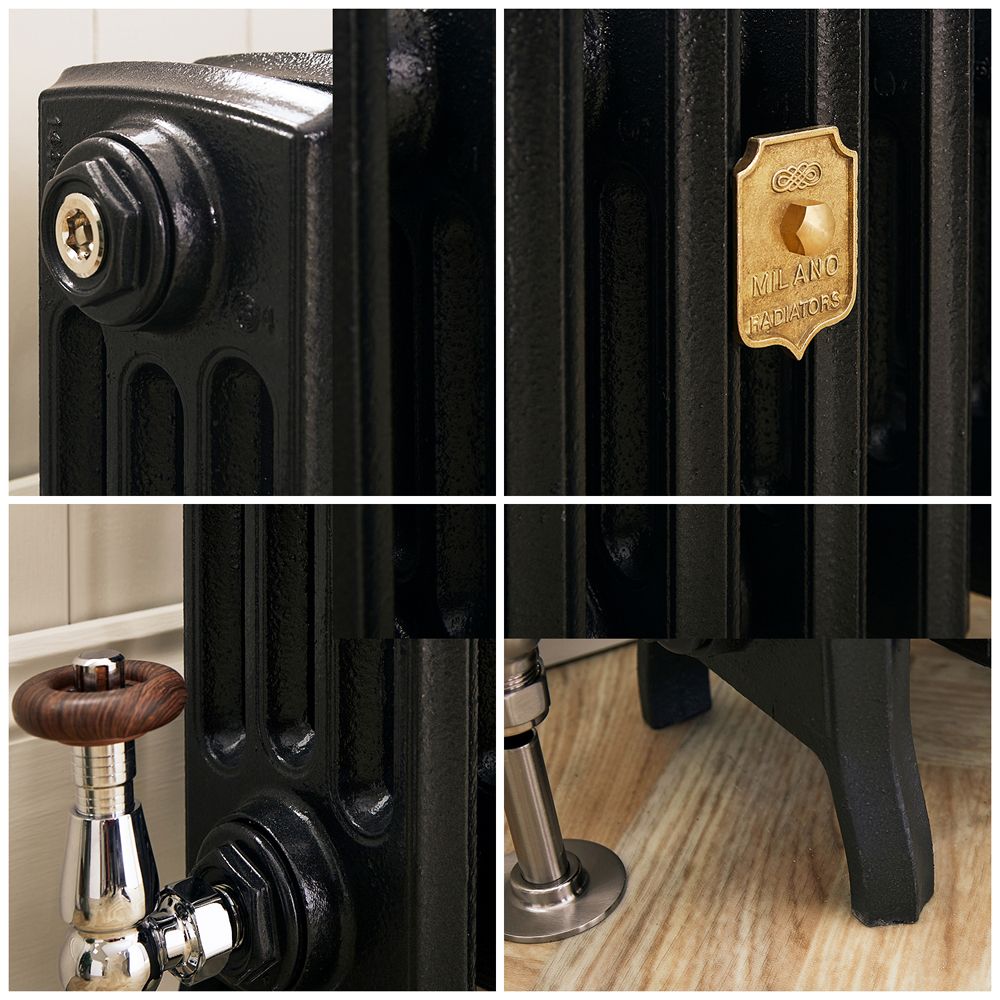 Milano Isabel - Cast Iron Radiator - 357mm Tall - Antique Graphite ...