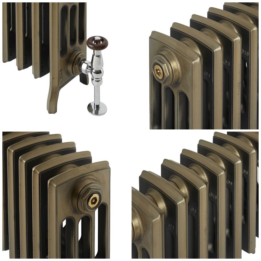 Milano Isabel - 4 Column Cast Iron Radiator - 660mm Tall - Natural ...