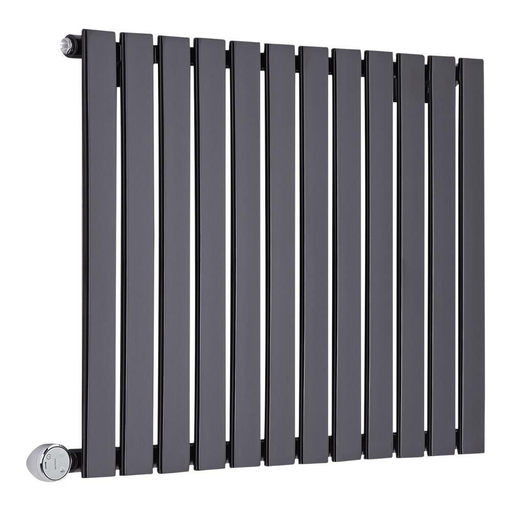 Milano Alpha Electric - Black Horizontal Flat Panel Designer Radiator ...