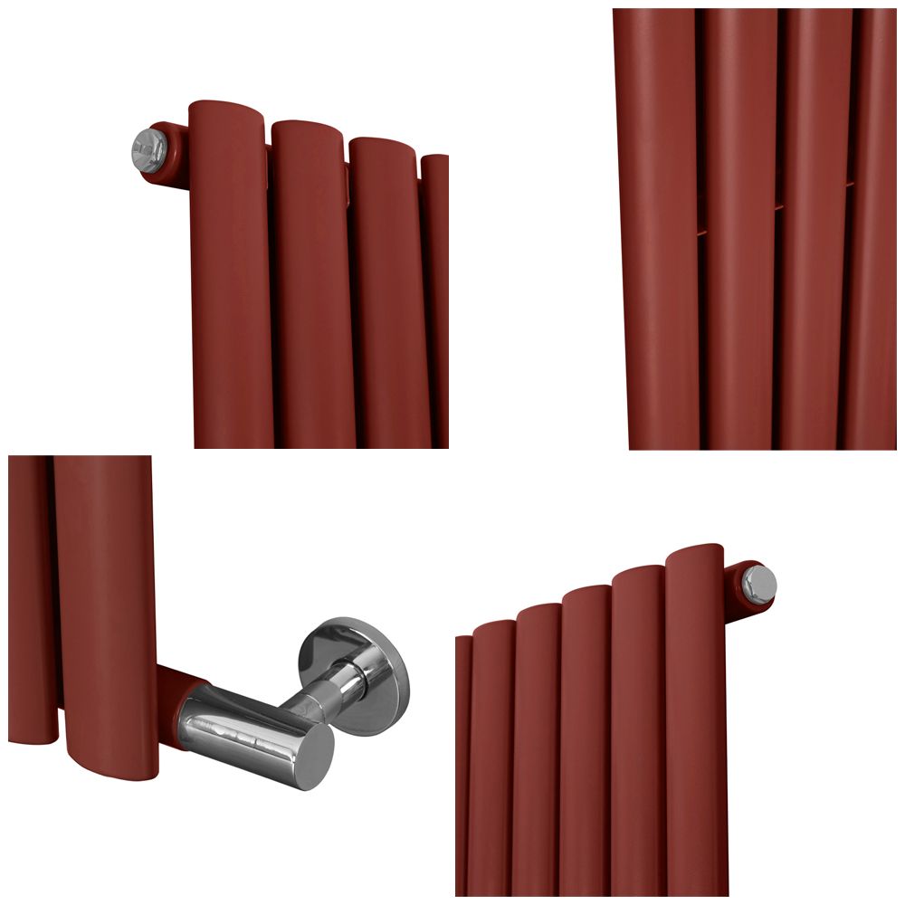 Milano Aruba Electric - Booth Red Horizontal Designer Radiator - 635mm ...