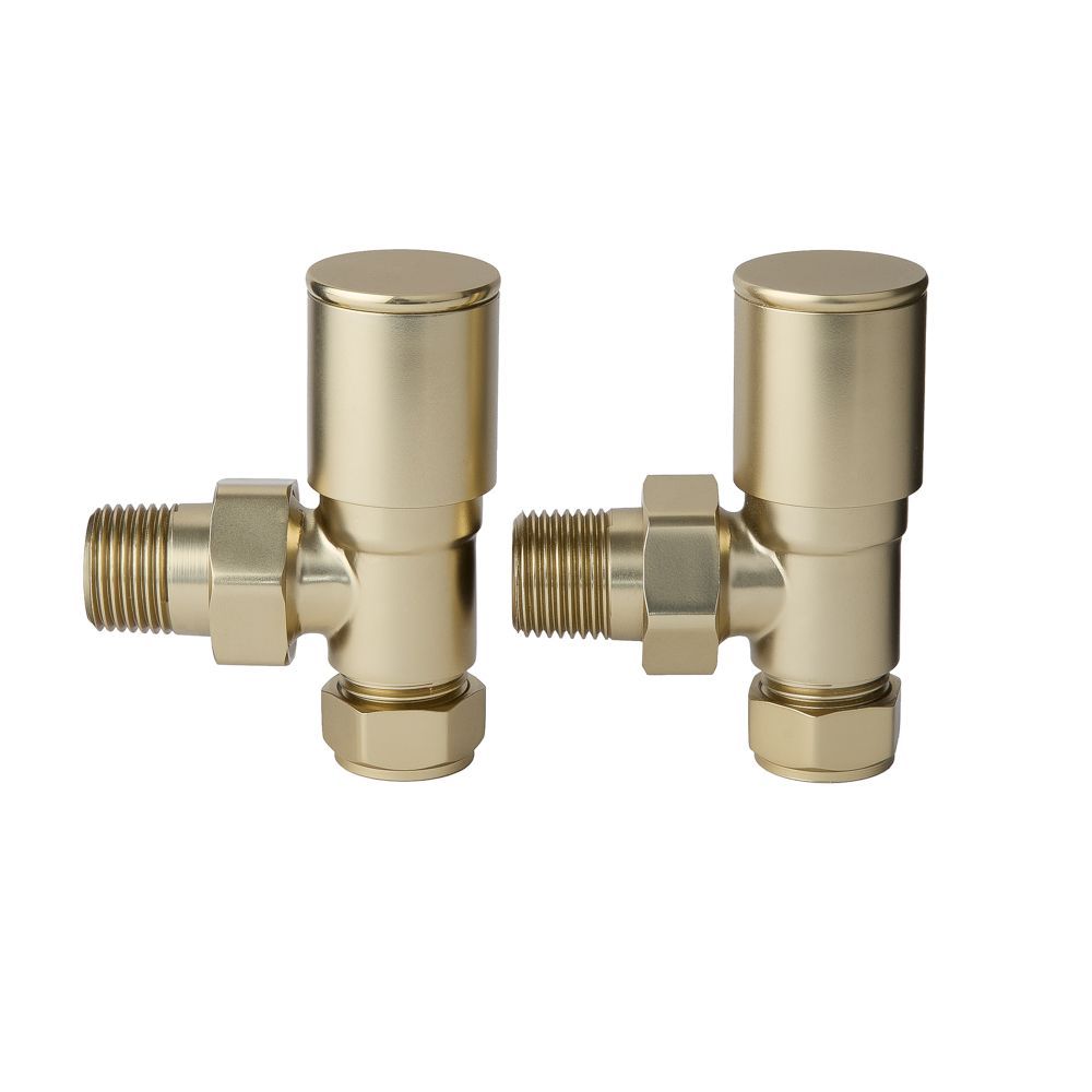 Milano - Modern Brushed Brass Angled Radiator Valves